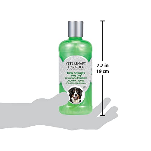 Veterinary Formula Solutions Triple Strength Dirty Dog Concentrated Shampoo,17 oz β DirtRepel Technology Cleans Extra Dirty and Smelly Dogs β Contains Wheat Protein,Shea Butter,Aloe,Vitamin E,Green