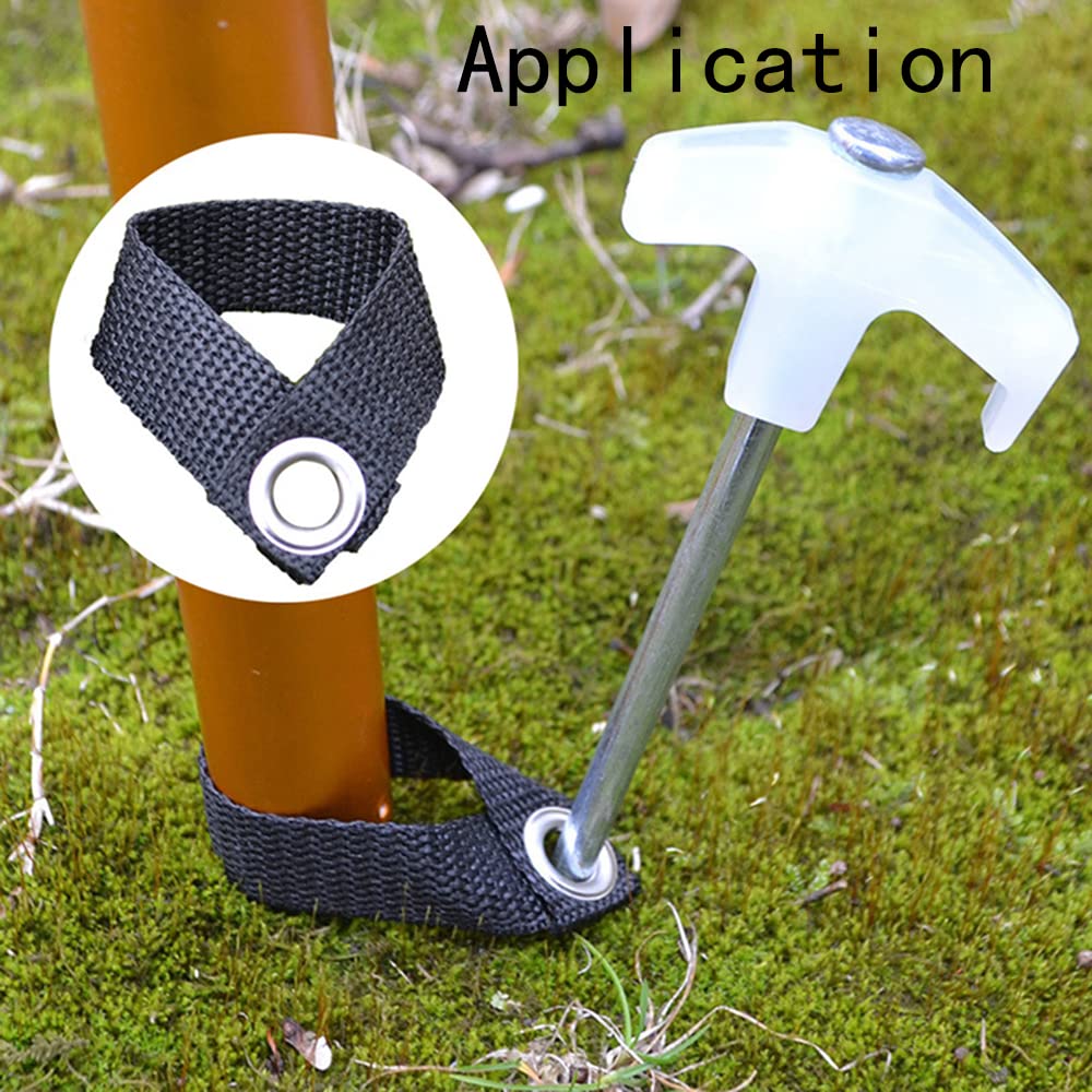 Camping Pole Holder BLLNDX 8PCS Outdoor Canopy Pole Webbing Fixing Buckles Camping Fishing Pole Holder Tent Awning Accessories