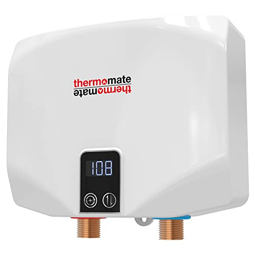 Tankless Water Heater Electric, thermomate 3.5kW 120V Hard Wired Point of Use On Demand Hot Water Heater Self Modulating ET035 (NO PLUG) (White)
