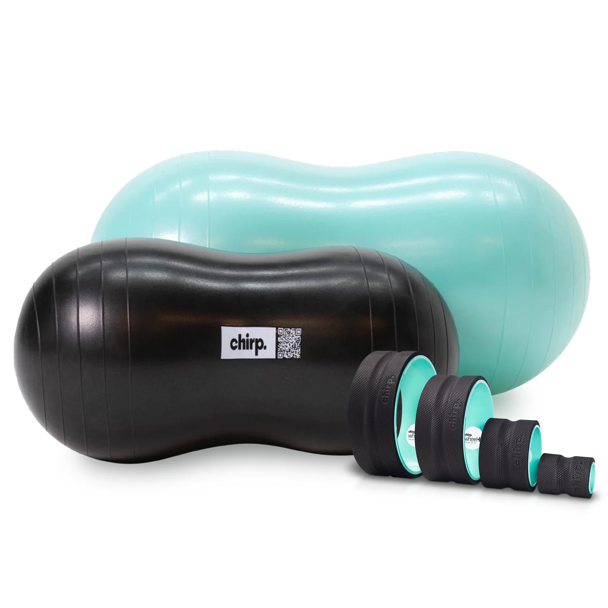 Chirp Wheel+ Foam Roller and Cloud Peanut Mobility Ball - for Pain Relief, Physical Therapy, & Deep Tissue Massage