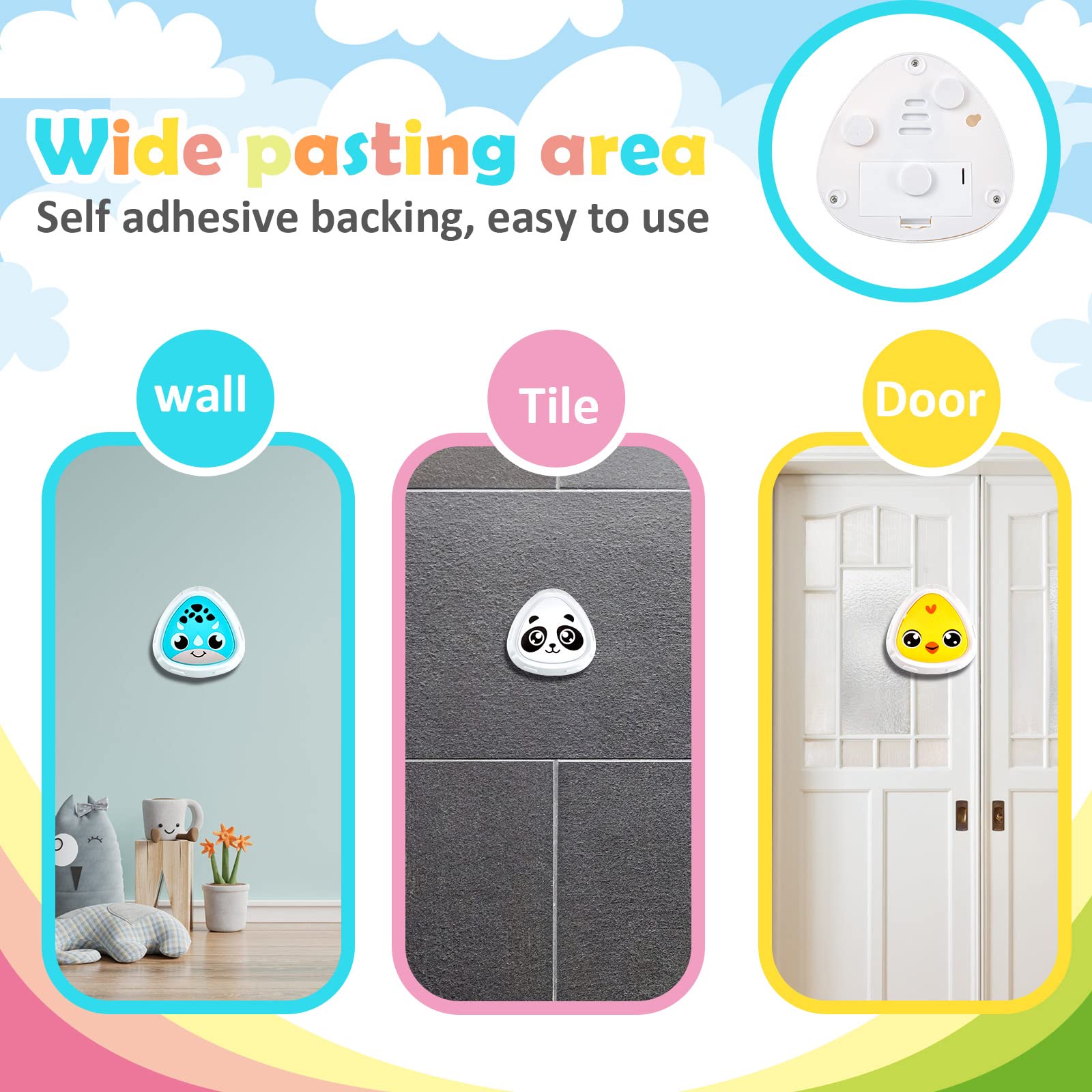 Deekin 3 Pcs Kids Jump Trainer with 3 Growth Chart, Touch High Jump Counter with 1-30 Number Voice Broadcast Wall Vertical Ruler for Training Bounce and Promoting Height Growth, Yellow, White, Blue