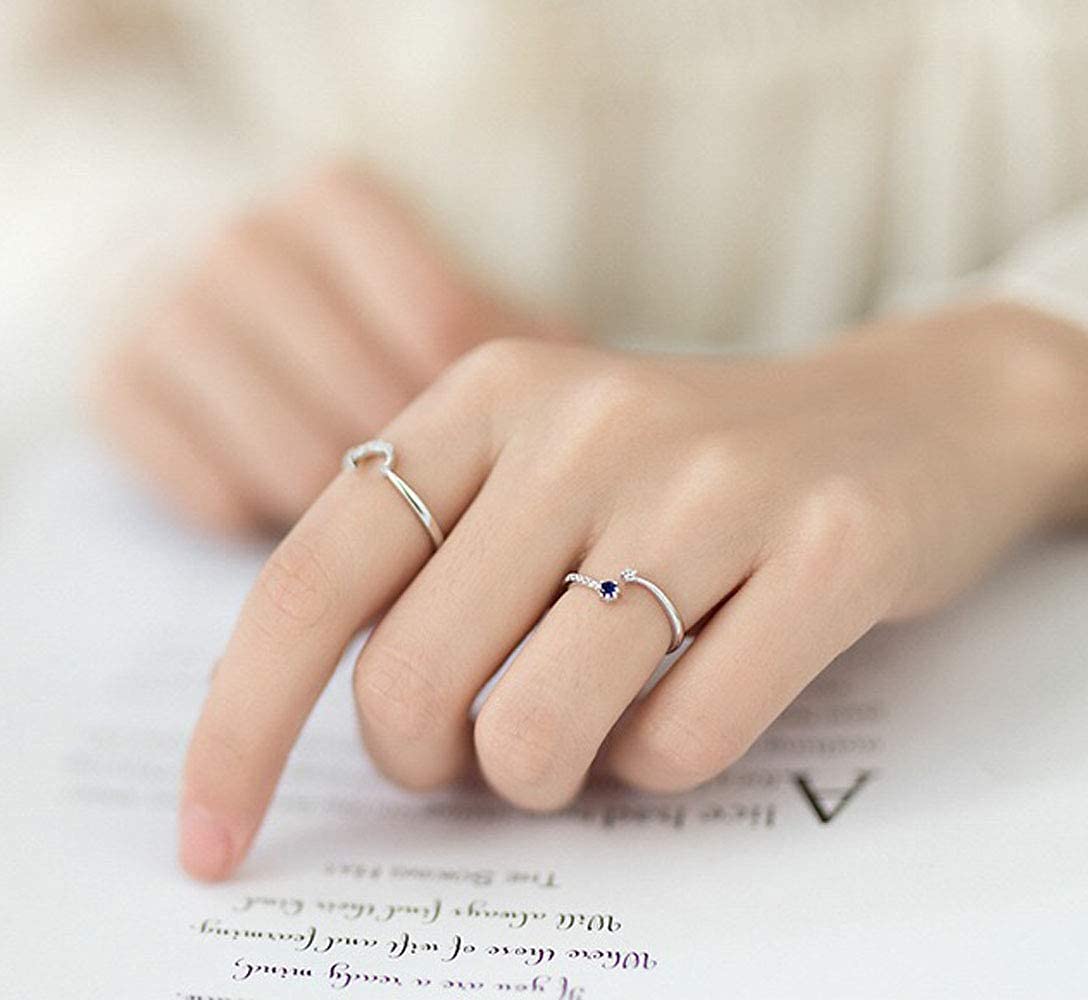 Celway Matching Friendship Rings for 2 Best Friends Sun and Moon Star Ring Bff for Womens Sterling Silver Band