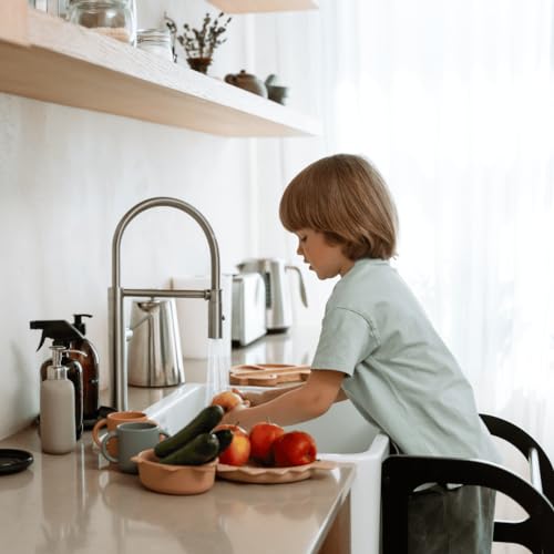 Ette Tete Step UP • Adjustable Height Montessori Toddler Kitchen Helper Tower with Support Legs (Black)