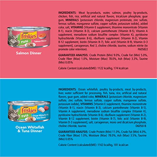 Purina Friskies Wet Cat Food Pate Variety Pack, Seafood Favorites - (32) 5.5 oz. Cans