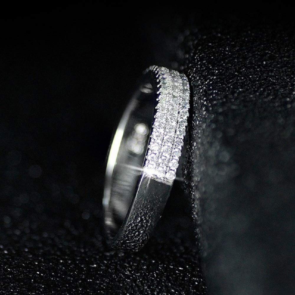 ChenFeng 925 Silver Elegant Lady Zircon Ring Vintage Natural CZ Wedding Ring (9)