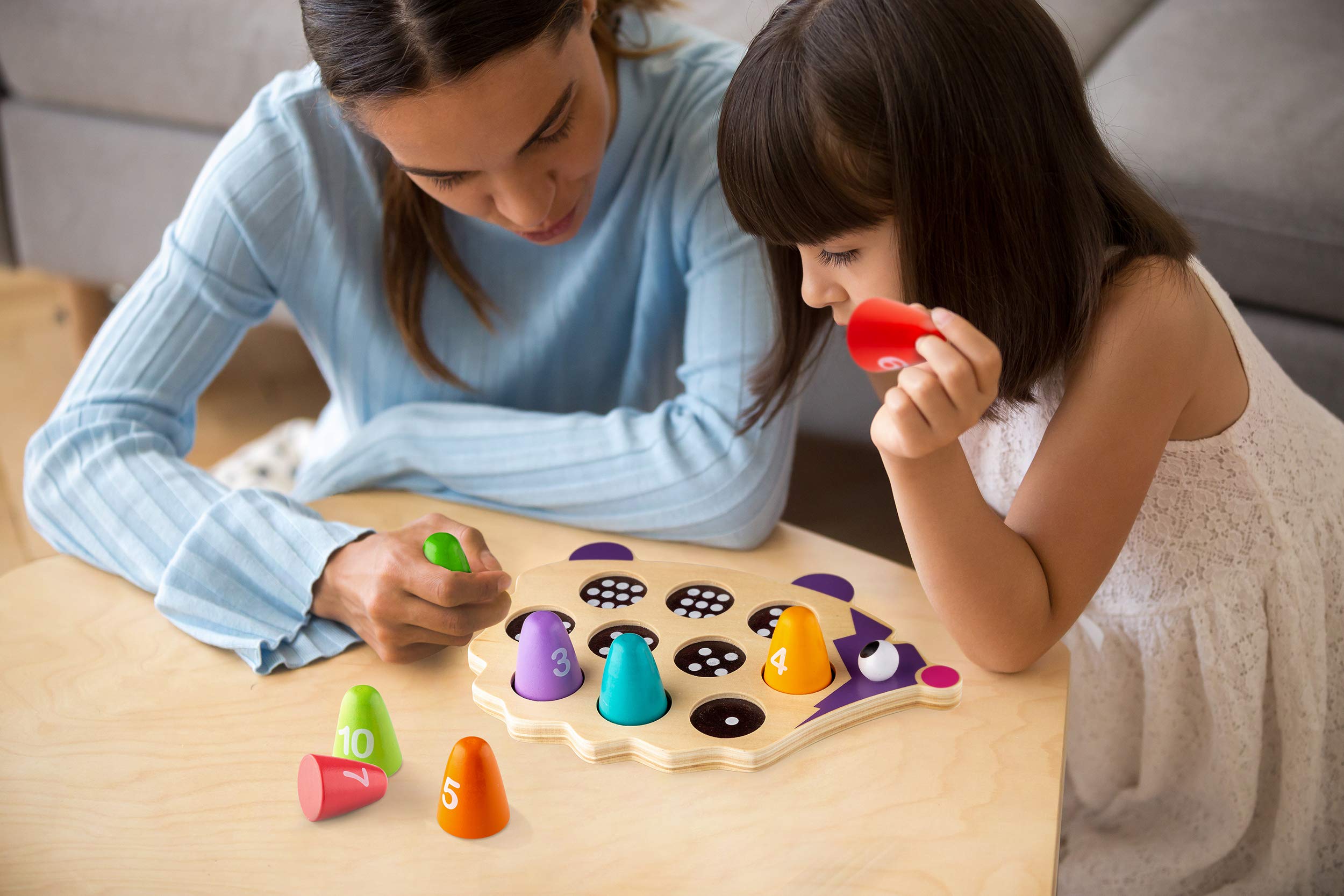 Play Brainy™ Fun, Kid-Friendly and Math Educational- Easy Number Game-Toddler Puzzle- 3D Baby Animal Hedgehog Puzzle- STEM Montessori Learning Toy- Ideal for Baby, Toddler, and Kids.