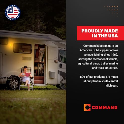 Command Electronics (5) White LED 4.5 inch Round Camper RV Trailer Utility Dome Lights/Switch