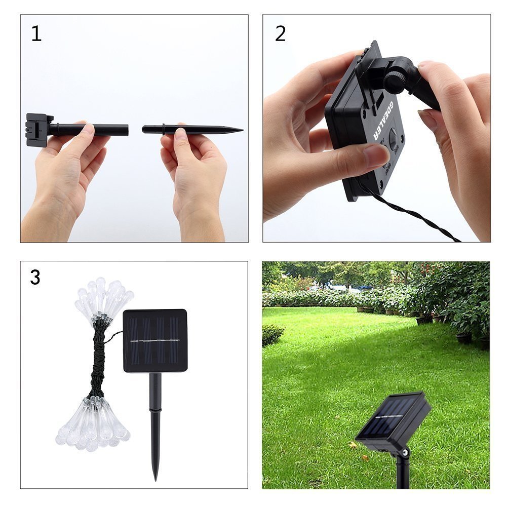 Solar Powered String Lights Mayoya 30 LED 20 Ft Outdoor Solar String Lights Waterproof Decorative Lightings for Home Patio Garden Lawn Yard Party Wedding (Warm White)