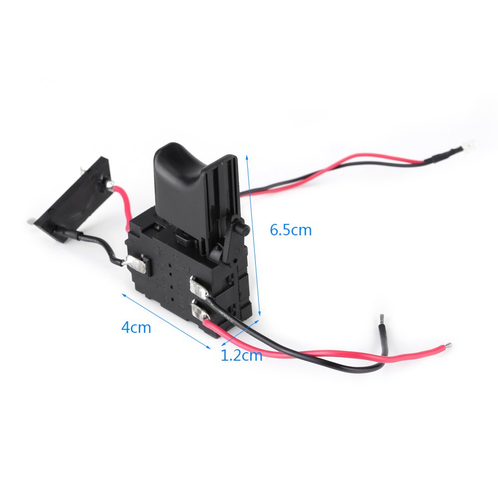 Drill Trigger Switch, Akozon Cordless Drill Speed Control Trigger Switch 7.2 V - 24 V Lithium Battery Cordless Drill Speed Control Trigger Switch with Small Light