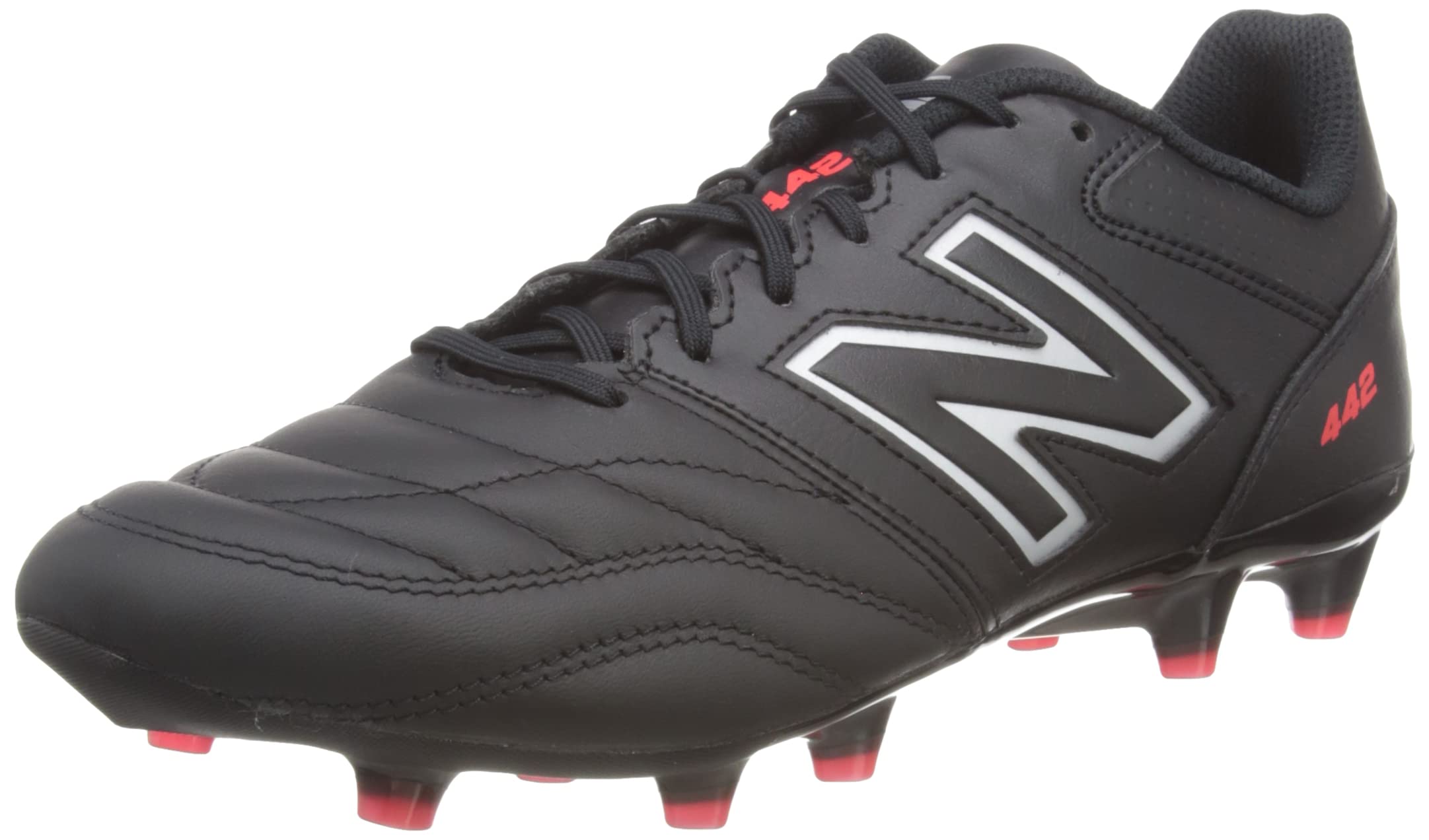 New Balance Men's 442 V2 Academy FG Soccer Shoe, Black/White, 8