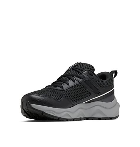 Columbia Women's Plateau Waterproof Hiking Shoe, Black/White, 5.5 Wide
