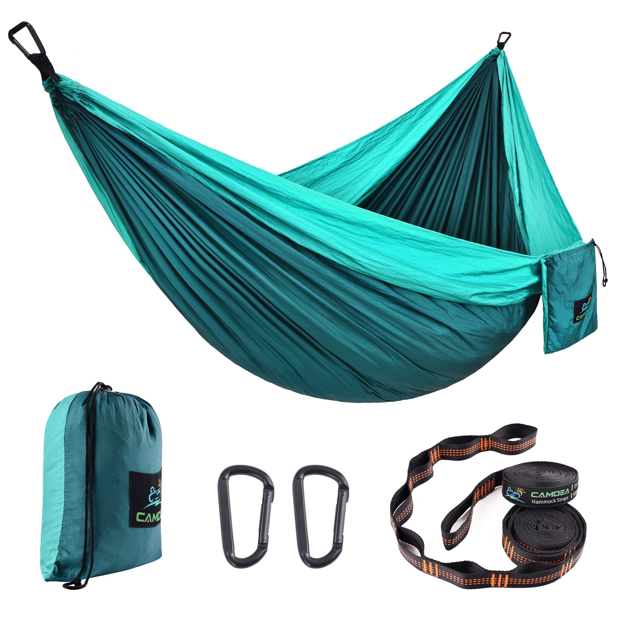 CAMDEA Double Camping Hammock with Tree Straps, Camp Lightweight Portable Hammock 2 Person, Hammock Tent Swing for Sleeping, Backpacking, Travel, Outdoor, Beach, Hiking, Sport