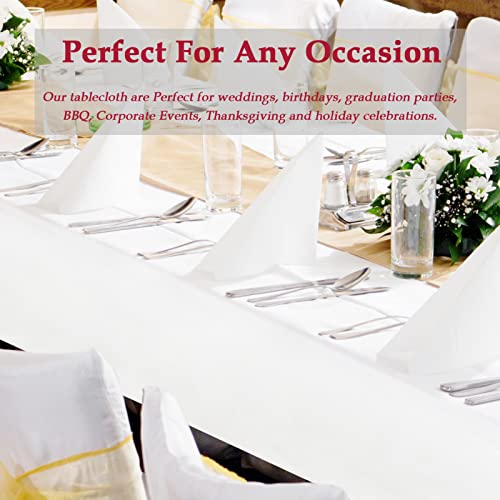 Kincown Plastic Tablecloth 4 Pack Premium Disposable Tablecloth for Rectangle Tables (54"X108") Rectangular Table Cloths Covers for Party Wedding Birthday Thanksgiving Christmas (White)