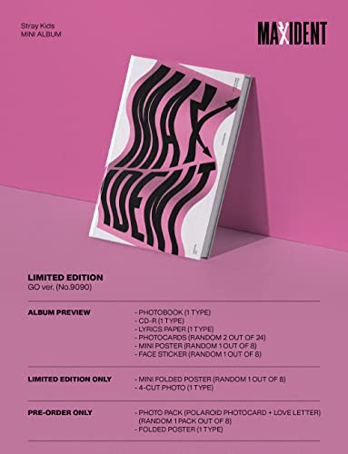 JYP Entertainment Stray Kids - MAXIDENT [GO ver.(Limited Edition)] Album+Pre-Order Benefit (DK1022),Pink
