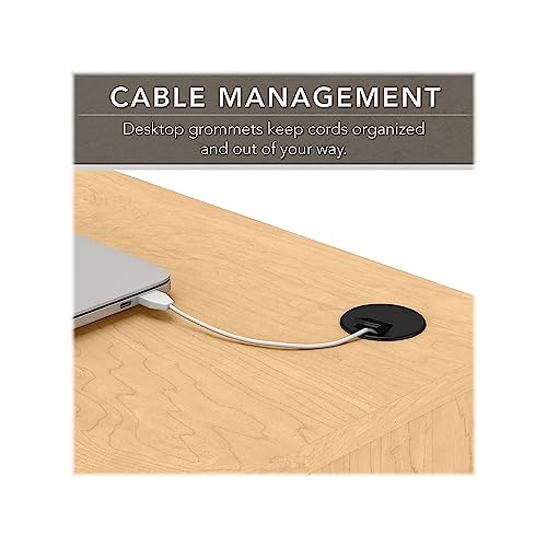 Bush Furniture Cabot Corner Desk with Storage, 42W, Natural Maple