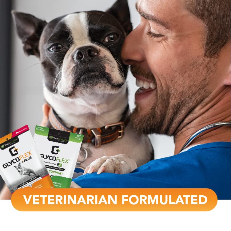 VetriScience Glycoflex 2 Hip and Joint Supplement for Working and Active Dog Breeds, Chicken, 120 Chews - Joint and Mobility Support for Competitive and Maturing Dogs