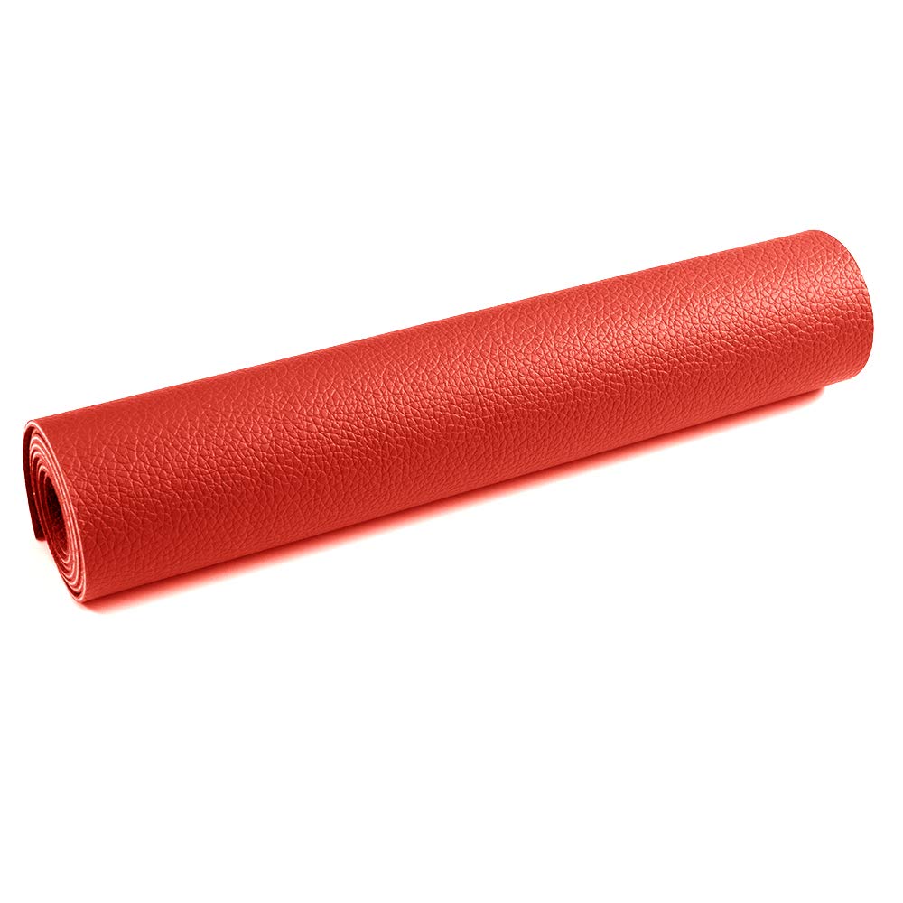 HGUAN Double Sided Faux Leather Sheets 7.9"X26.5",Used to Make Leather Earrings, Hair Bows, Sewing and Different DIY Projects (Red)
