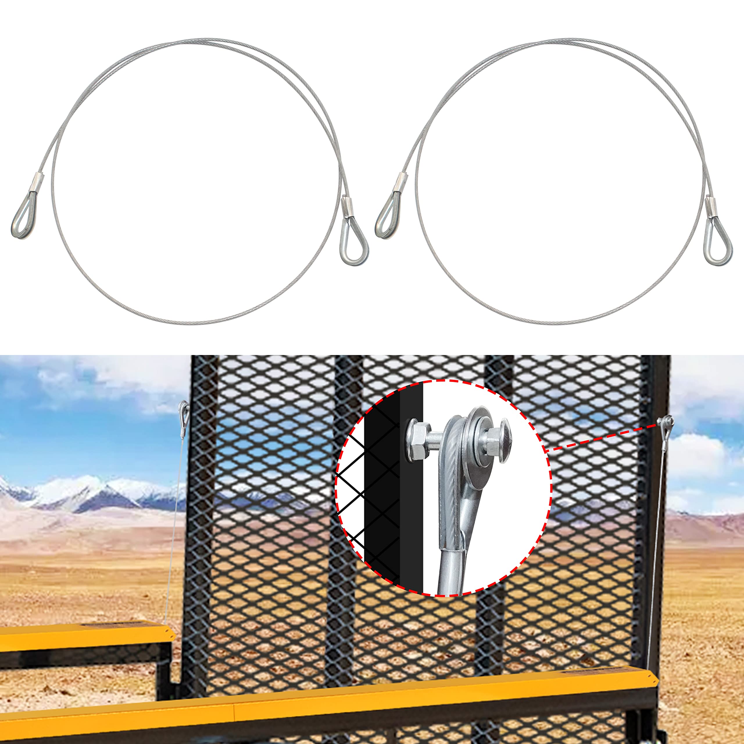 Bylot 2 PCS Lift Cables with EZ Spring Clips Replacement for Lift Assist System 40101042GS