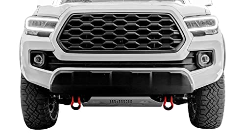 Front Demon Tow Hook Brackets with 3/4in Shackle D Rings Compatible with Fits for Toyota Tacoma 2009-2023