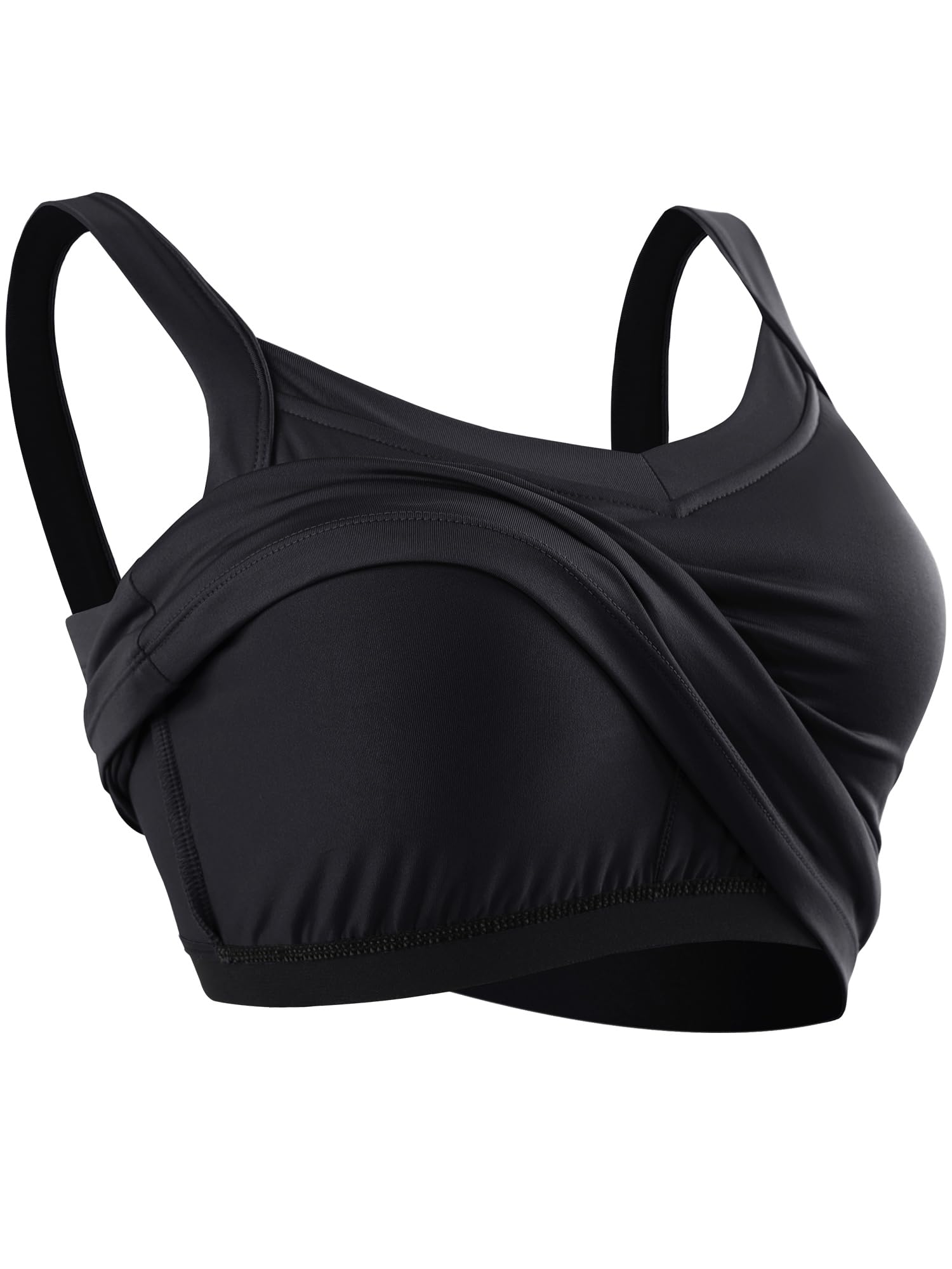 CADMUS 3 Pack Yoga Tank Tops with Sport Bra Crop Top for Running, Black/Pink/White, Medium