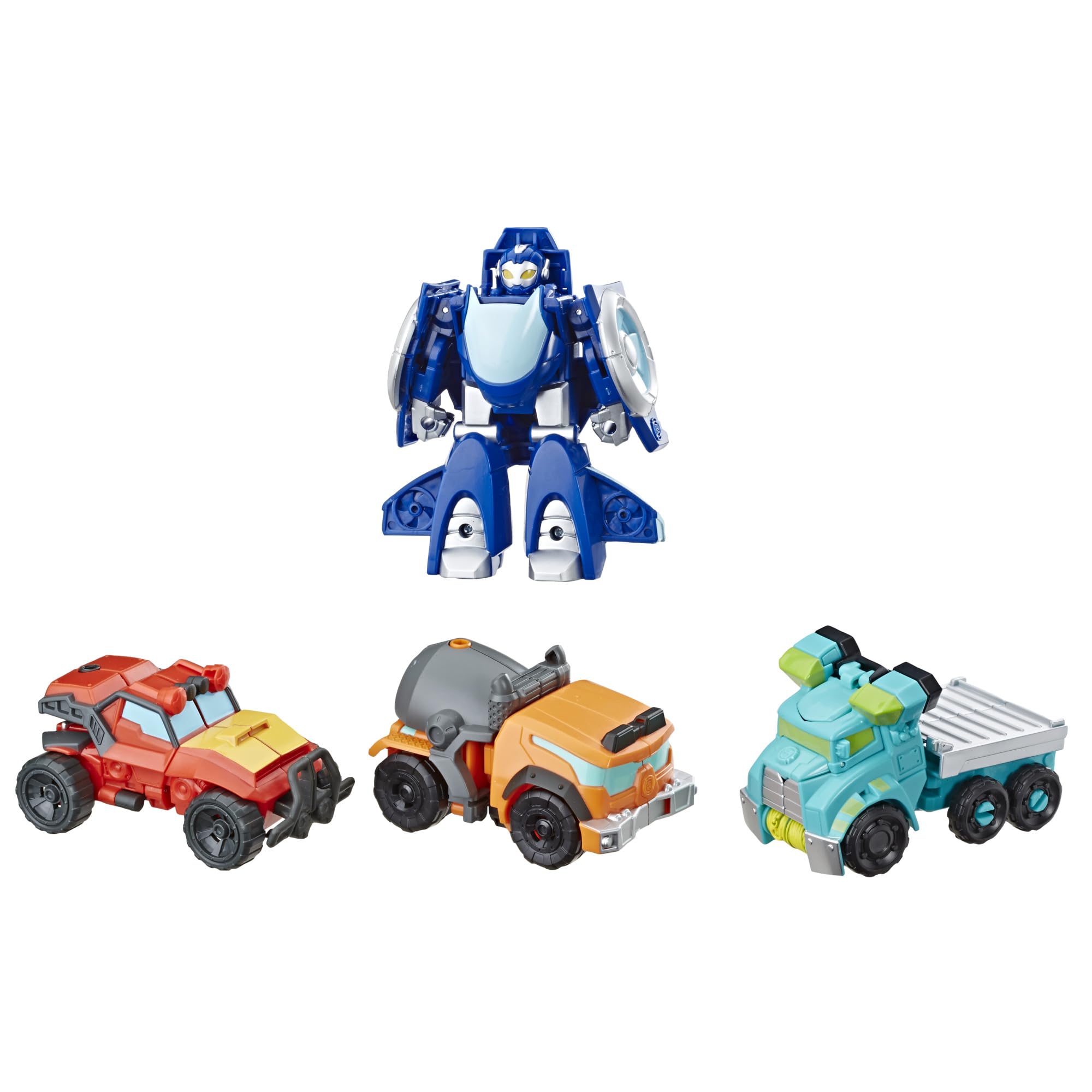 Playskool Heroes Transformers Rescue Bots Academy Rescue Team Pack, 4 Collectible 4.5" Converting Action Figures, Toys for Kids Ages 3 & Up