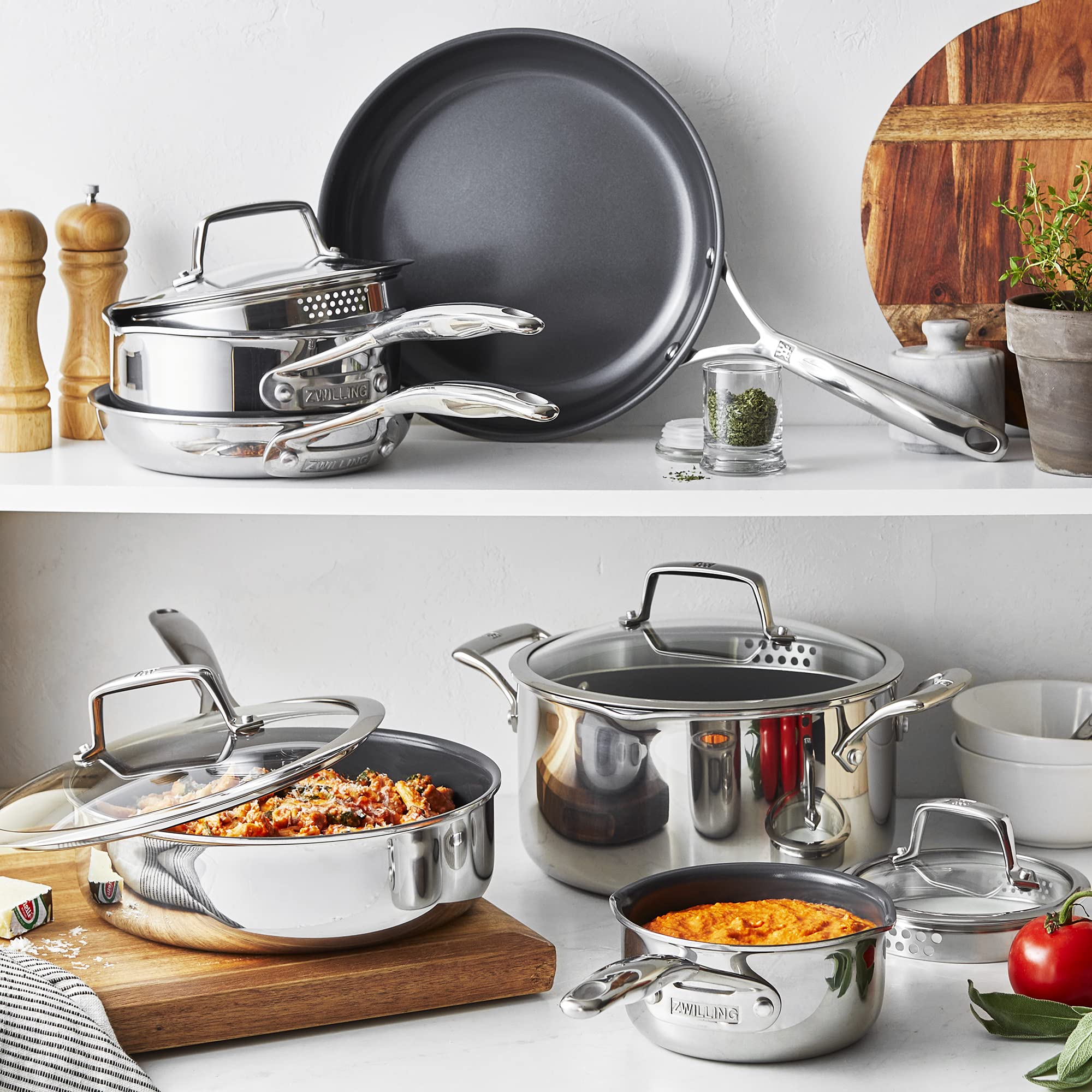ZWILLING Spirit Energy + 10-pc Stainless Steel Ceramic Nonstick Cookware Set