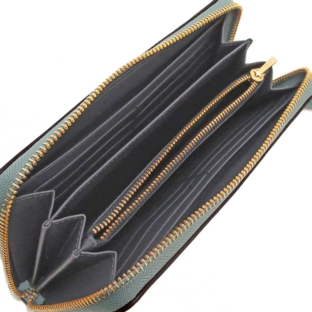 Coach ( CA065 Long Zip Around Wallet in Gold/Marine