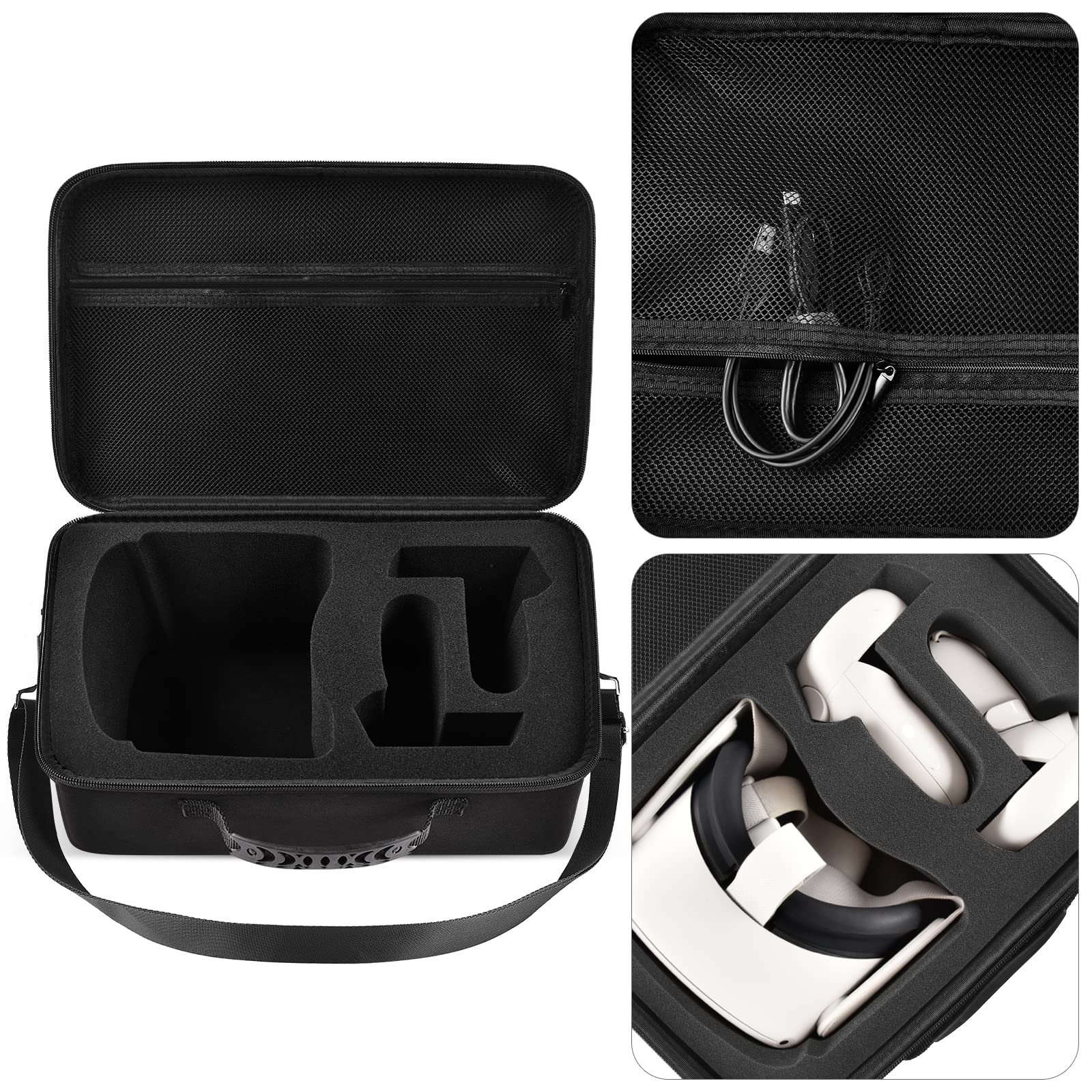 Comecase Hard Battery Organizer Storage Box with Hard Carrying Case for Oculus Quest 2 All-in-One VR Gaming Headset and Touch Controllers - 2 Pack