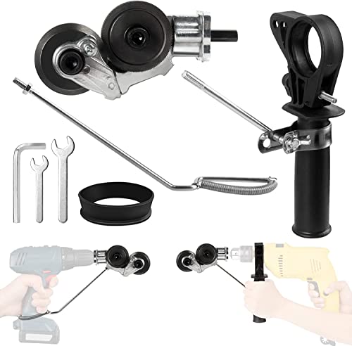 Electric Drill Shear Attachment Cutter Nibbler, Electric Drill Plate Cutter Metal Nibbler Drill Attachment with adapter, Universal Sheet Metal Cutter Knife for Cutting Iron, White Sheet, Steel, Copper