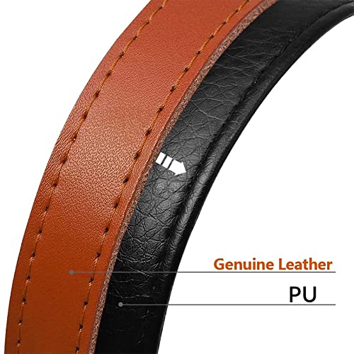 Personalized Leather Dog Collars for Small Medium Large Dogs,Custom Dog Collar with Nameplate, Option to Blue,Pink,Red,Purple,Green,Black,Brown