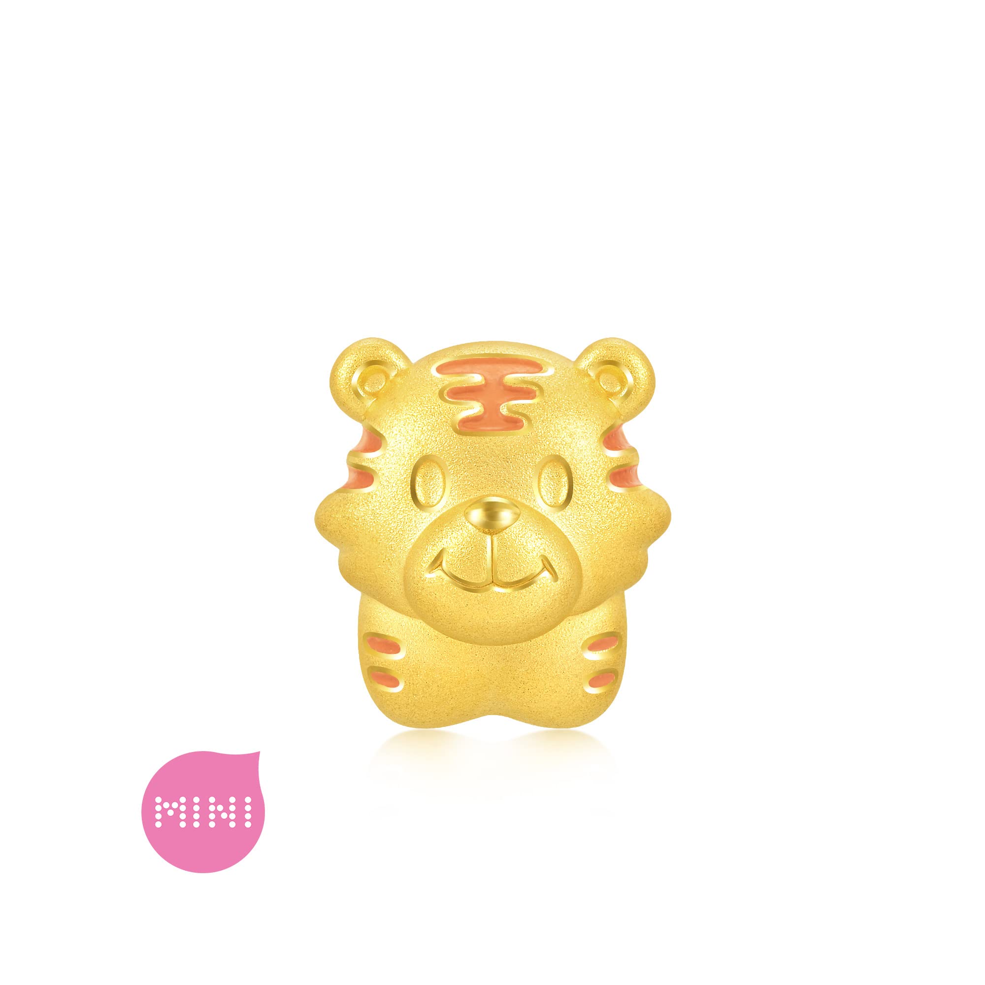 CHOW SANG SANG 999 24K Solid Gold Tiger Mini Charm Bracelet for Women 92958C (Gold, 19 CM)