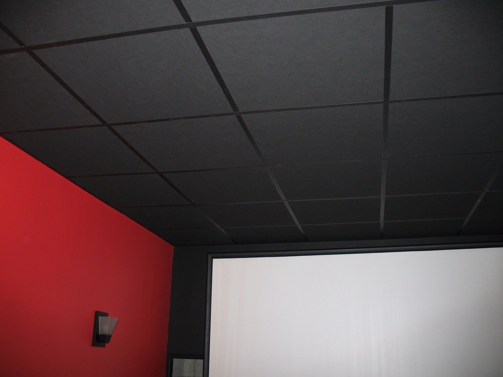 Soundsulate Sound Absorbing Acoustical Drop Ceiling Tiles, Black, 24" x 48" x 1"