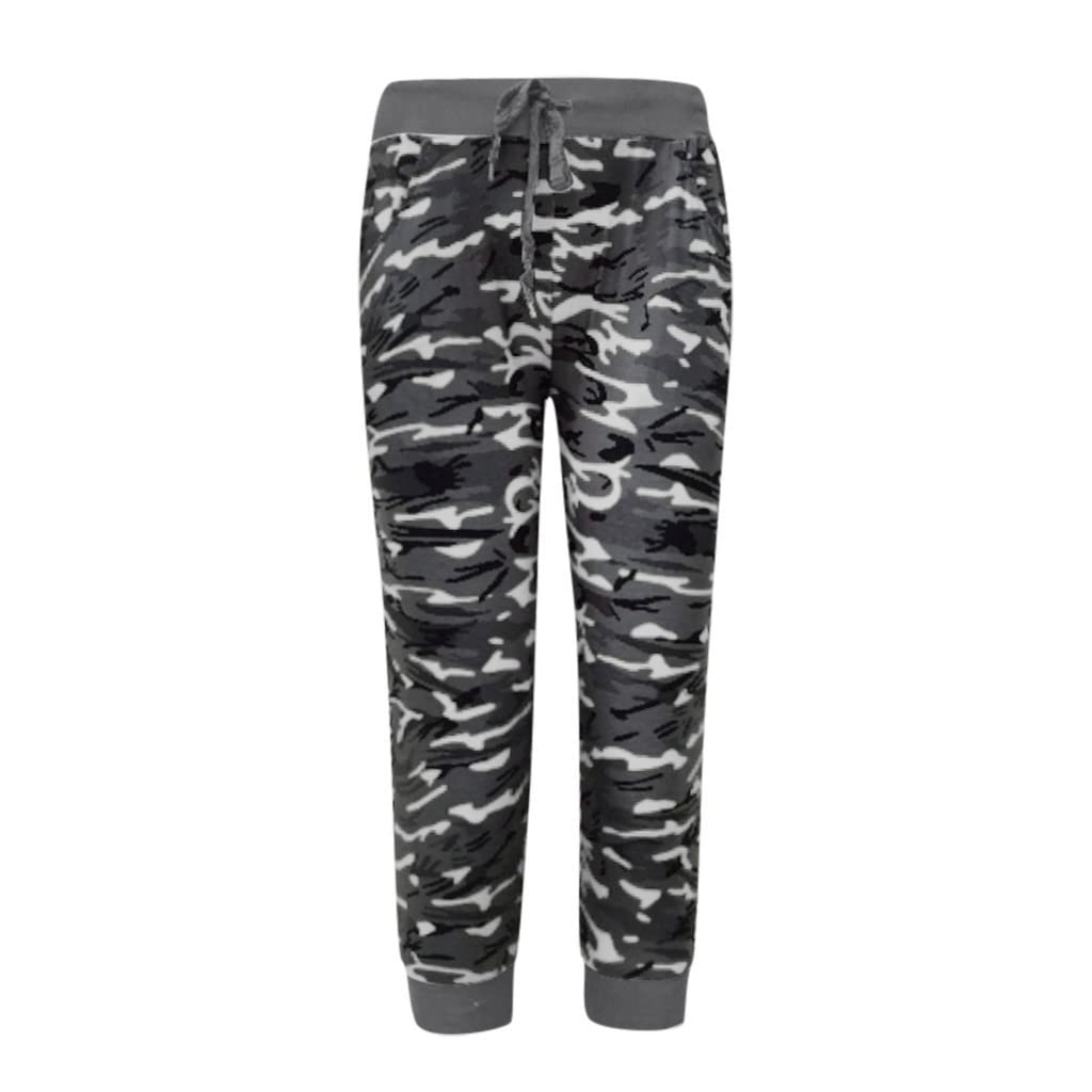 Camo Capri Yoga Pant Adult Teens All Over Printed Capri Legging for Womens Drawstring Workout Sweatpants Pants