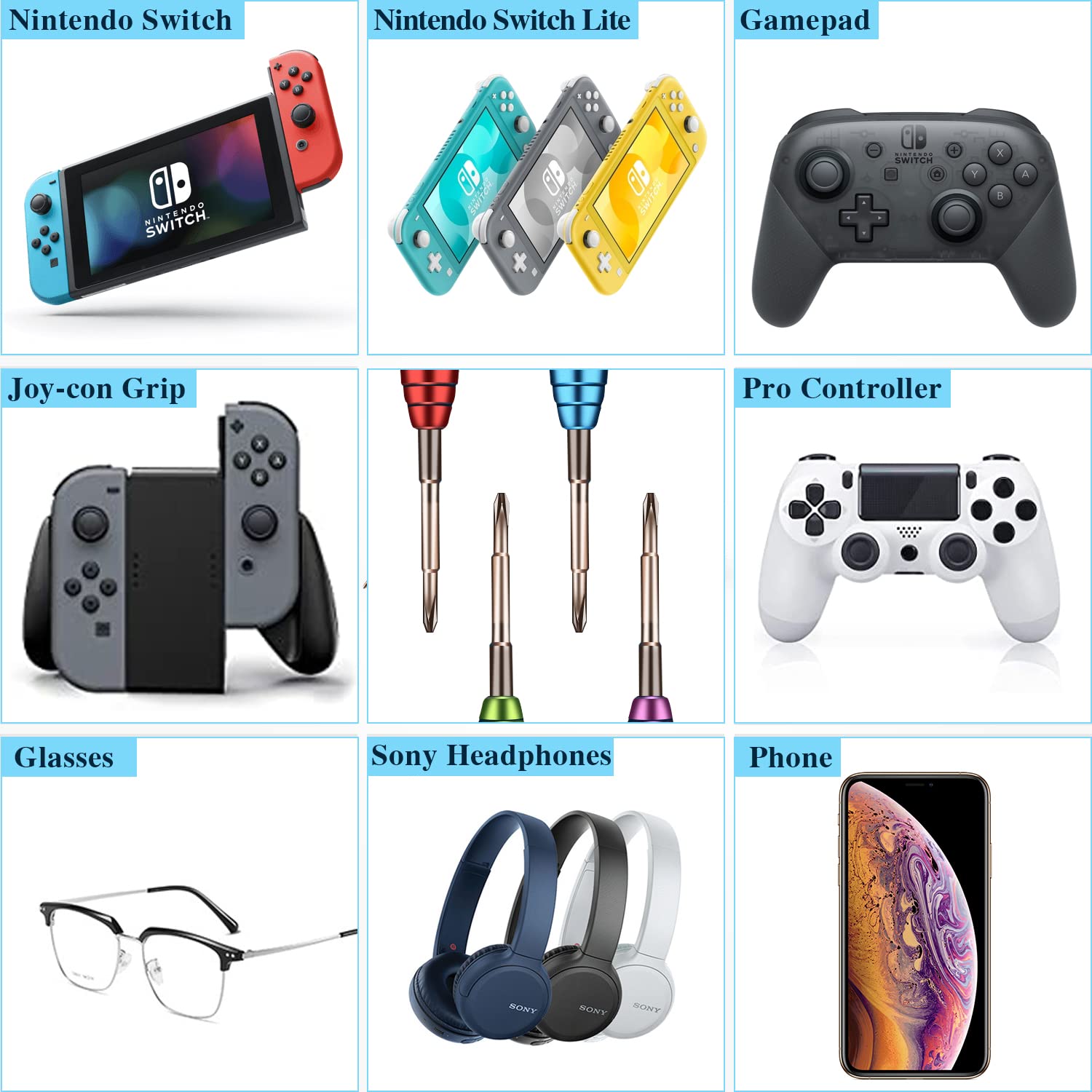 Triwing Screwdriver, Repair Kit Compatible for GameCube Game Boy Nintendo 3DS & 2DS 64 DS NES Super Nintendo Wii Wii U Switch Consoles and Controllers