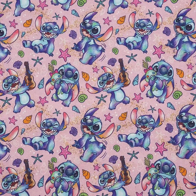 Width 110cm*50cm Cotton D1sney Lilo&Stitch Fabric for Sewing Clothes Dress Patchwork Fabrics Tissue DIY Quilting Needlework Material