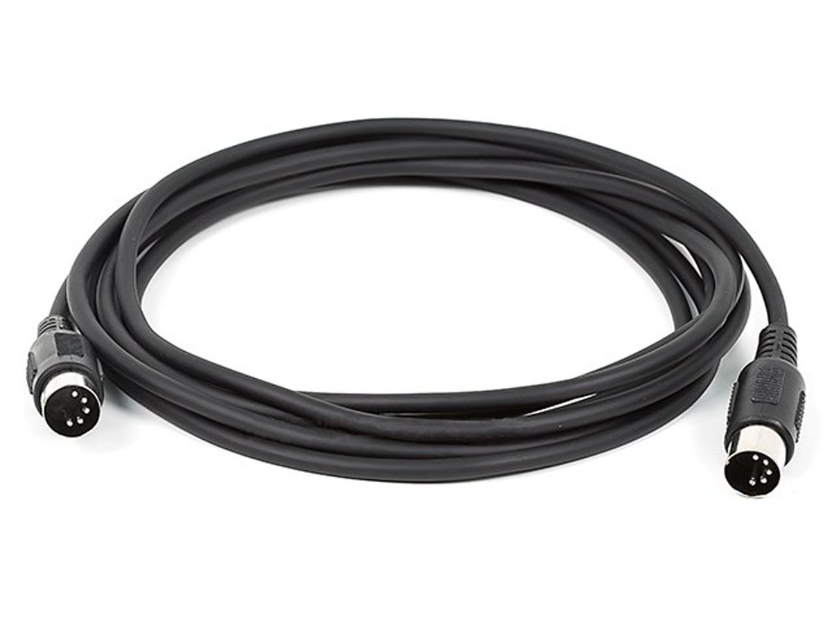 C&E 3 Feet (ft) MIDI Cable with 5 Pin DIN Connector, Black