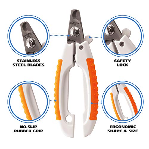 WAHL Pet Nail Clipper for Cutting Dog, Cat, & Animal Claws with Razor Sharp Stainless Steel Blades & Protective Safety Guard Locks for Safe Claw Care β Model 858448