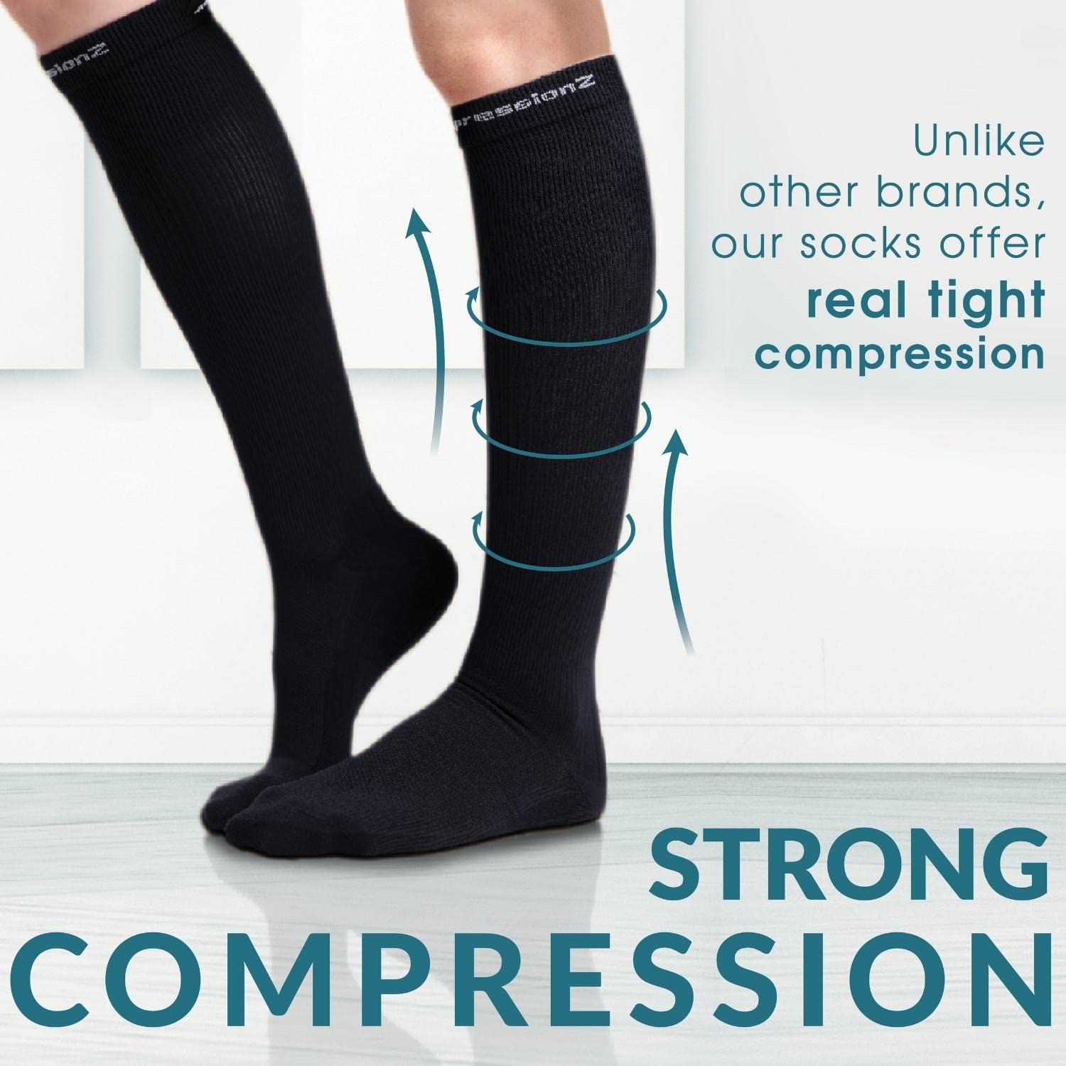CompressionZ Compression Socks For Men & Women - 30 40 mmHG Graduated Medical Compression - Travel, Edema - Swelling in Feet & Legs - S, Nude