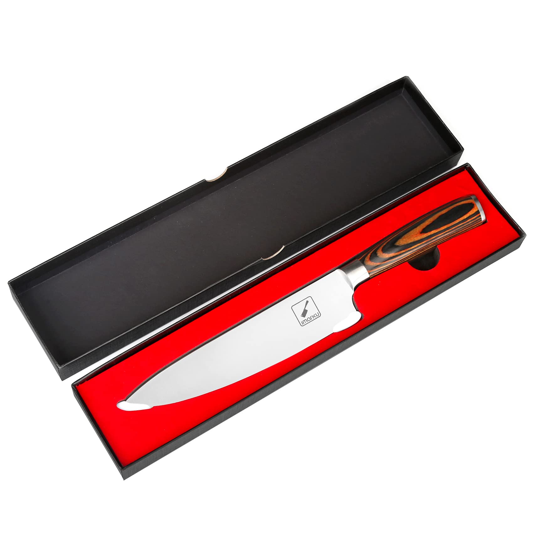 imarku Chef Knife - Pro Kitchen Knife 8 Inch Chef's Knives High Carbon Japanese SUS440A Stainless Steel Sharp Paring Knife with Ergonomic Handle, Red Handle, Christmas Gifts for Women Men
