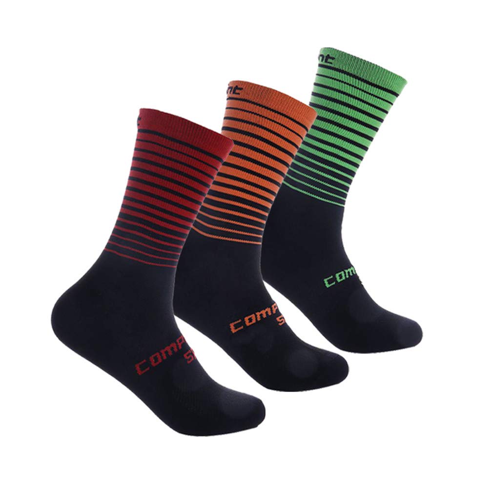 Compressprint Cycling Socks 3 to 4 Pairs Sports Socks Compression Running Socks Gym Performance (Assort 3,3Pairs)