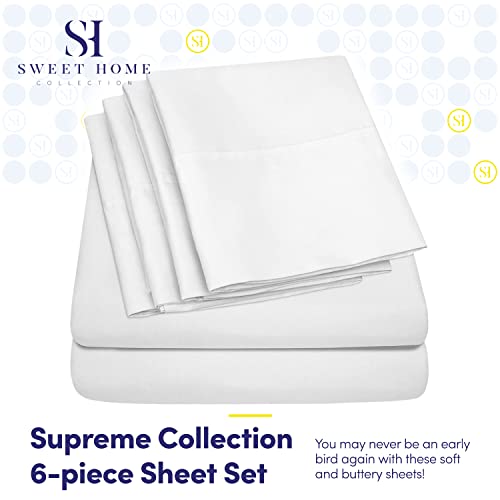 Twin Size Bed Sheets - 4 Piece 1500 Supreme Collection Fine Brushed Microfiber Deep Pocket Twin Sheet Set Bedding - 1 EXTRA PILLOW CASES, GREAT VALUE, Twin, White