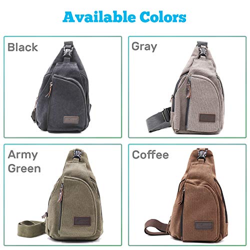 Kalevel Outdoor Travel Crossbody Backpack Casual Shoulder Chest Bag (Black,L)