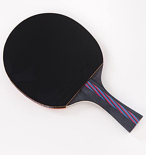 Blankki Wind Spin Ping Pong Paddle Set with Triple Foam pad | 7-Ply Blade, Offensive Rubber, 2.0mm Sponge, Protector Case |, Red, Black