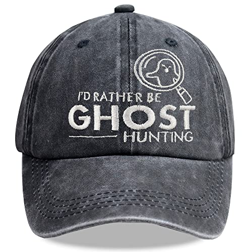 Ghost Hunting Hats for Men Women, Ghost Hunting Equipment, Halloween Decorations, Embroidered Adjustable Spooky Boo Baseball Cap, Father Day Birthday Gifts for Dad Mom