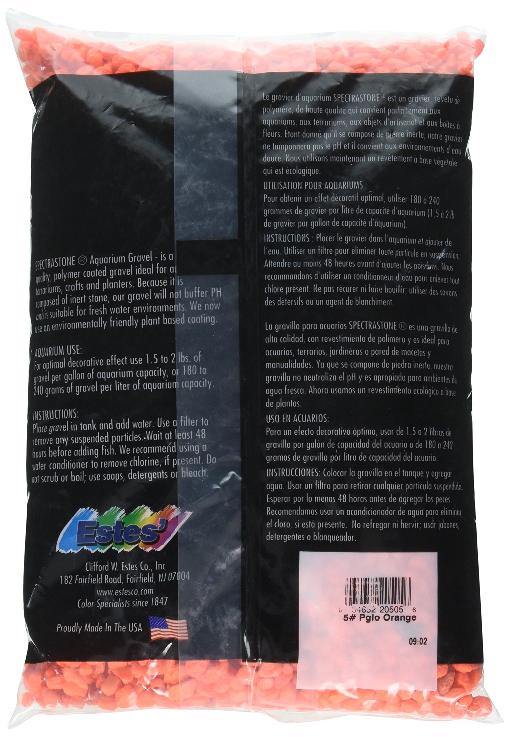 Spectrastone Permaglo Orange Aquarium Gravel for Freshwater Aquariums, 5-Pound Bag