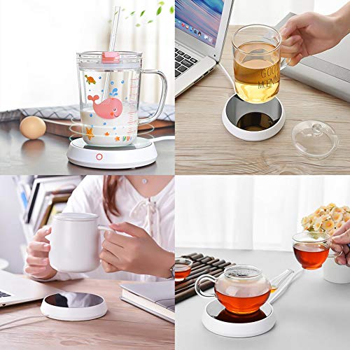 Coffee Warmer,Coffee Mug Warmer,Electric Beverage Warmer,Smart Coffee Warmer with Two Temperature Settings,Office Home Use Beverage Warmer Plate for Coffee, Milk, Tea, Water (Black and White)