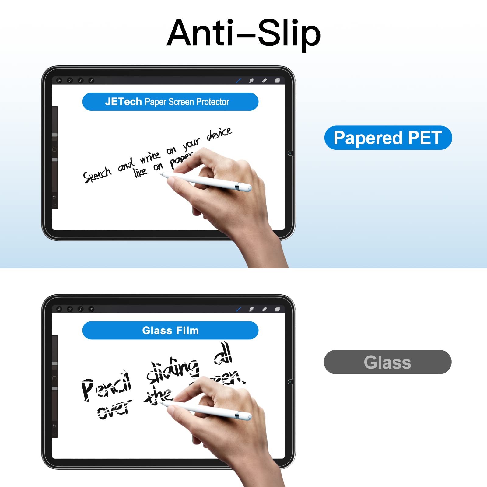 JETech Paper Matte Screen Protector for iPad mini (A17 Pro, 2024 Model, 7th Generation) / mini 6 (2021 Model, 6th Generation), Anti-Glare Matte PET Paper Film for Drawing, Writing, Note-Taking