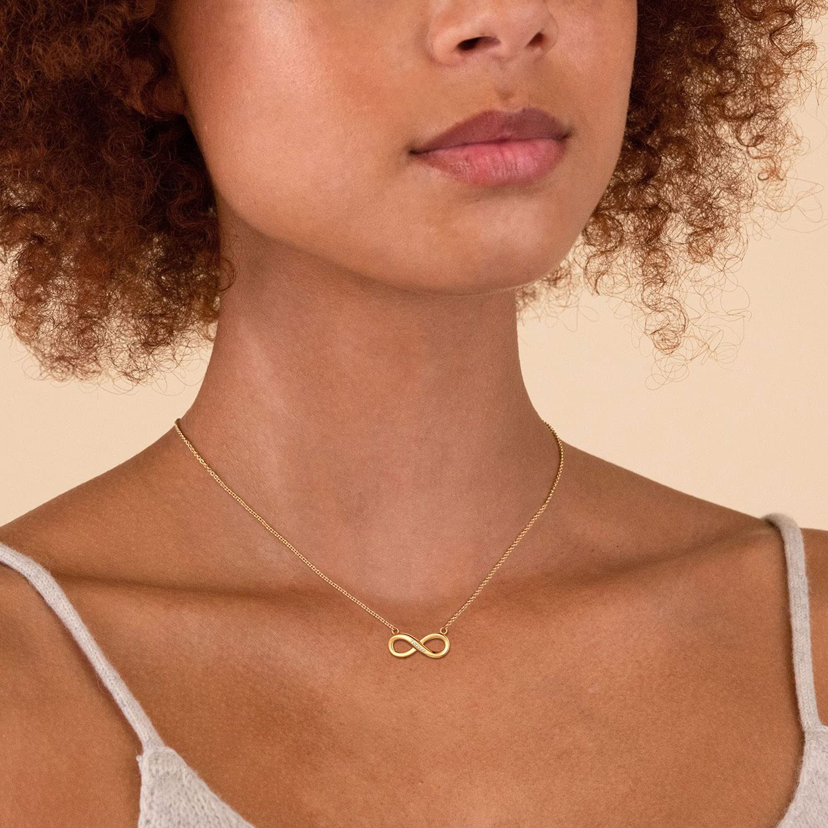 ChicSilver Gold Infinity Necklace for Women 925 Sterling Silver Pendant Necklace Dainty Gold Charm Necklace for Wome