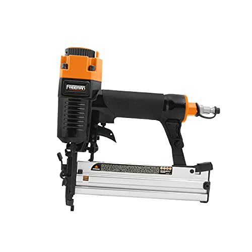 Freeman P4FNCB Pneumatic Finishing Nailer and Stapler Kit with Bag and Fasteners (4-Piece), Black with Orange