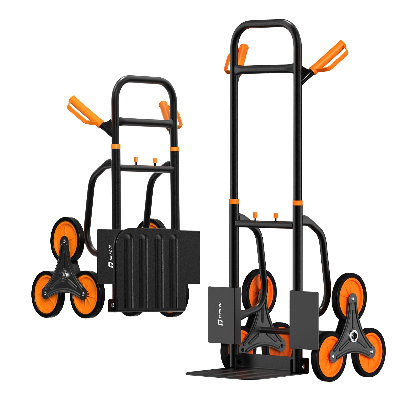 Stair Climbing Hand Truck 440lb,Heavy Duty Dolly Cart for Stairs,Thickened Upgraded Steel Tube Folding Stair Climbing Trolley with Six Wheels and Telescoping Handle